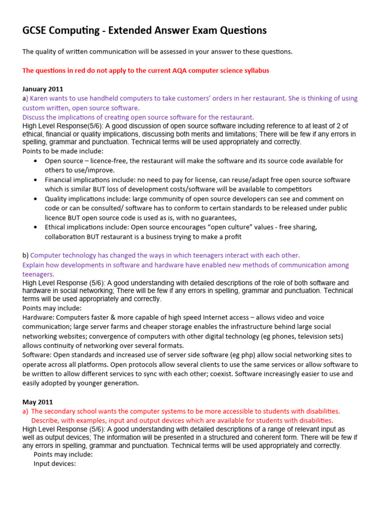 Extended Questions - 6 Markers ANSWERS | PDF | Computer Network | Databases