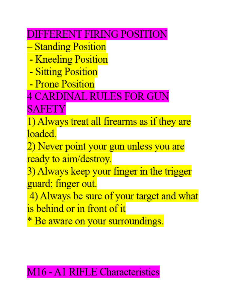 Different Firing Position | PDF