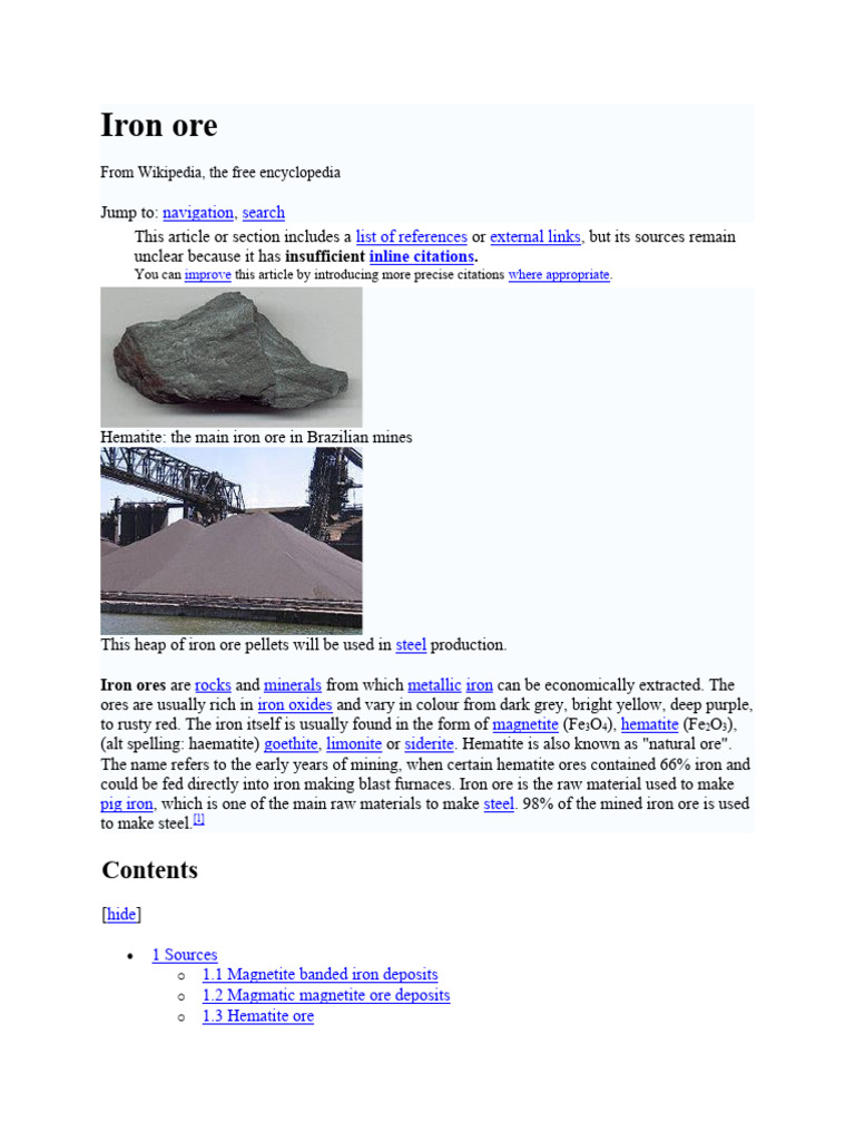 Iron Ore | PDF | Iron Ore | Iron