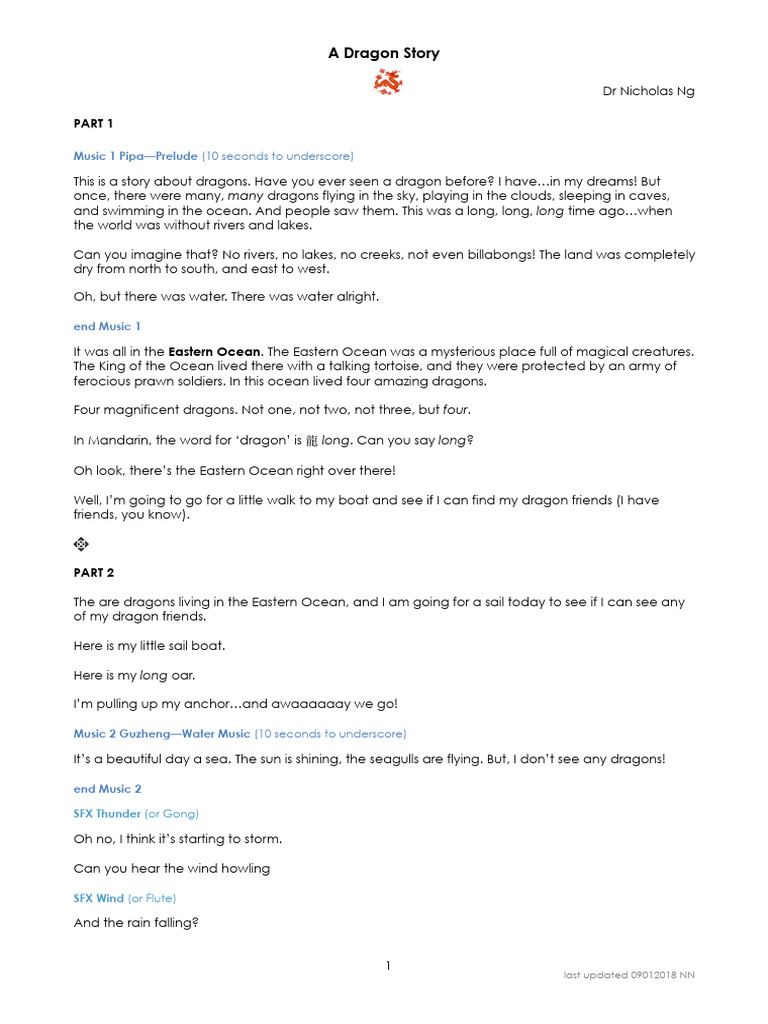 A Dragon Story SCRIPT 09012018 | PDF | Dragon