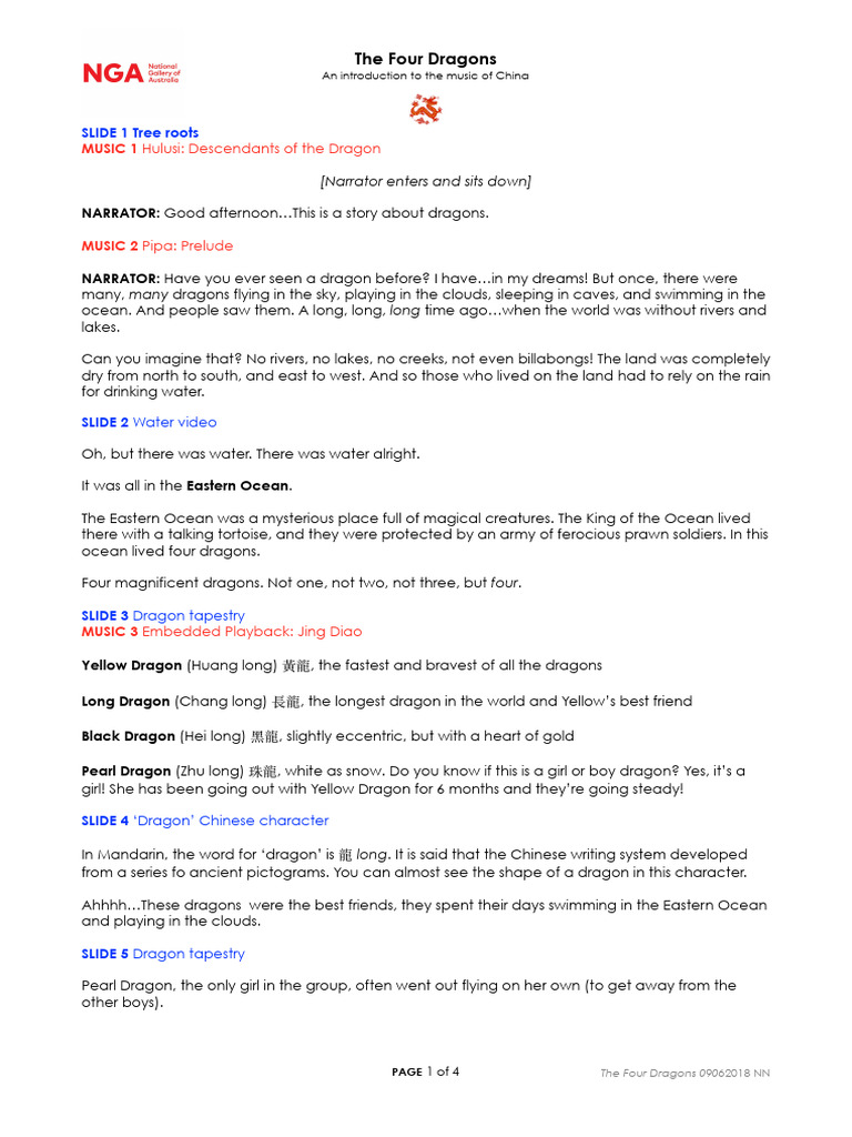 The Legend of the Four Dragons | PDF | Dragon | China