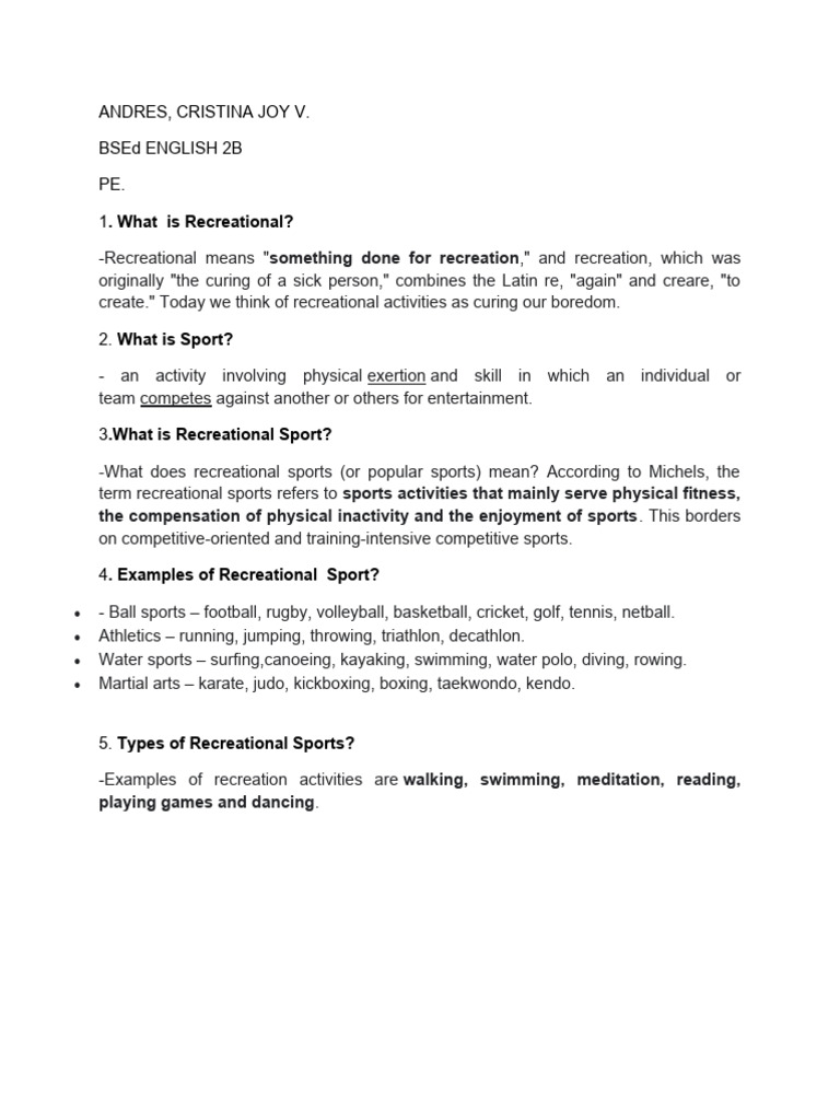 Recreational Meaning