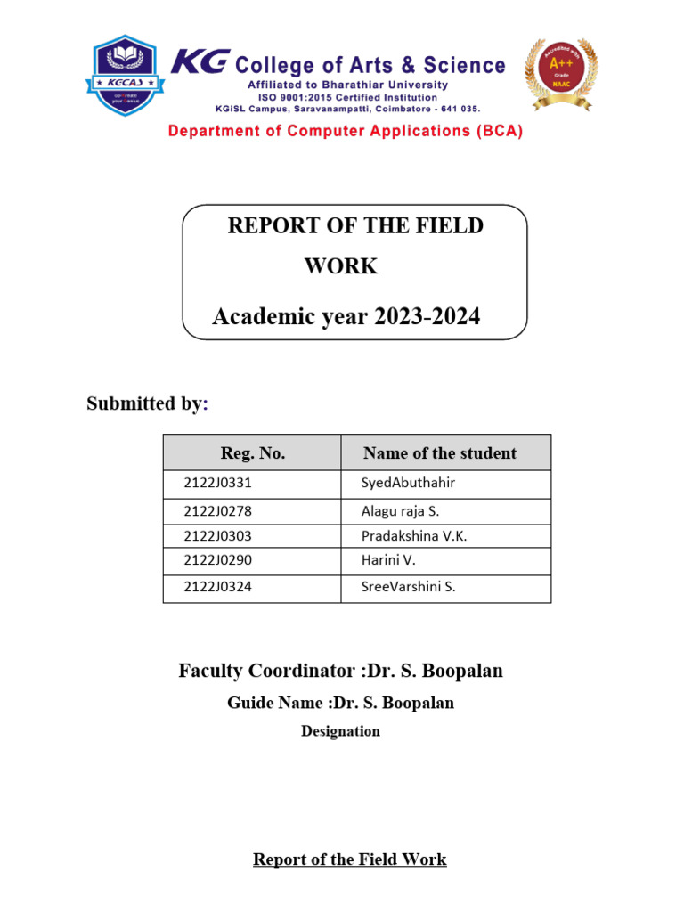 BCA - Field Work Report | PDF | Android (Operating System ...