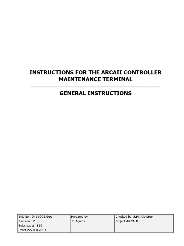 ARCA 2 Instruction REV 7 | PDF | Menu (Computing) | Computer Hardware