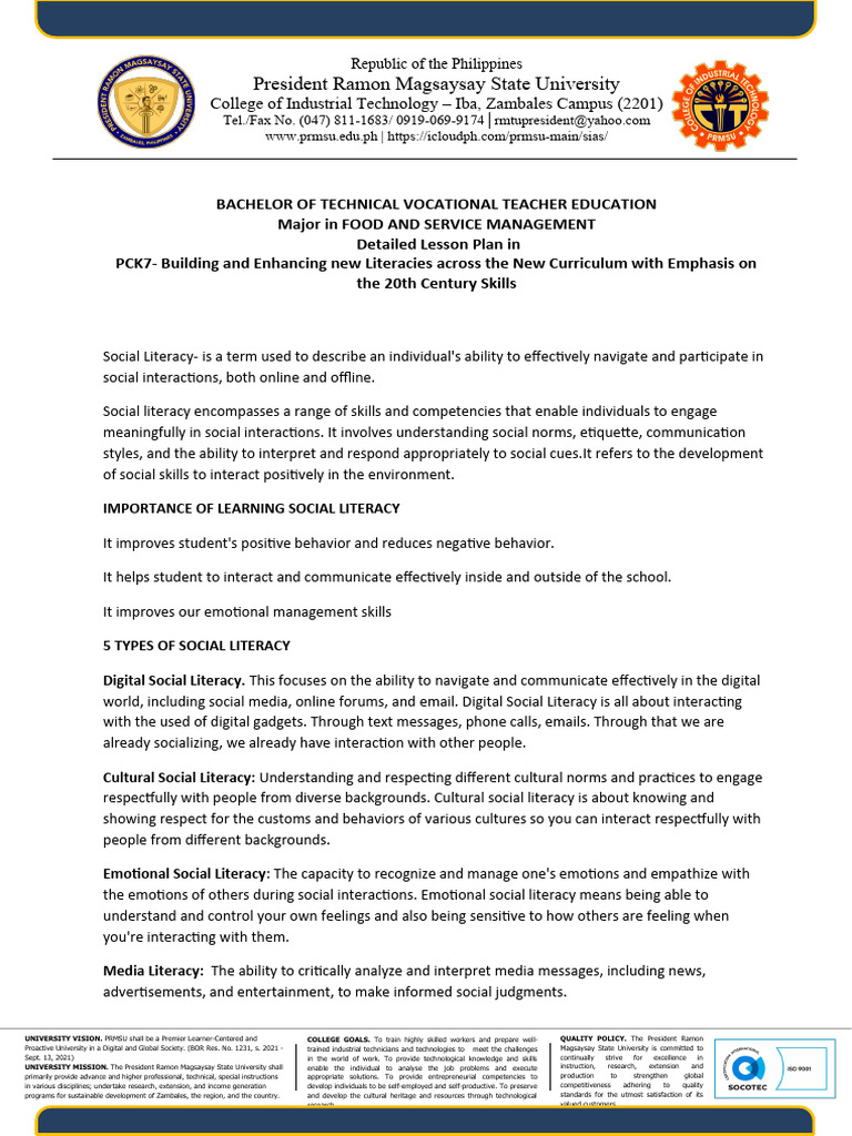 Social Literacy Module | PDF | Empathy | Communication