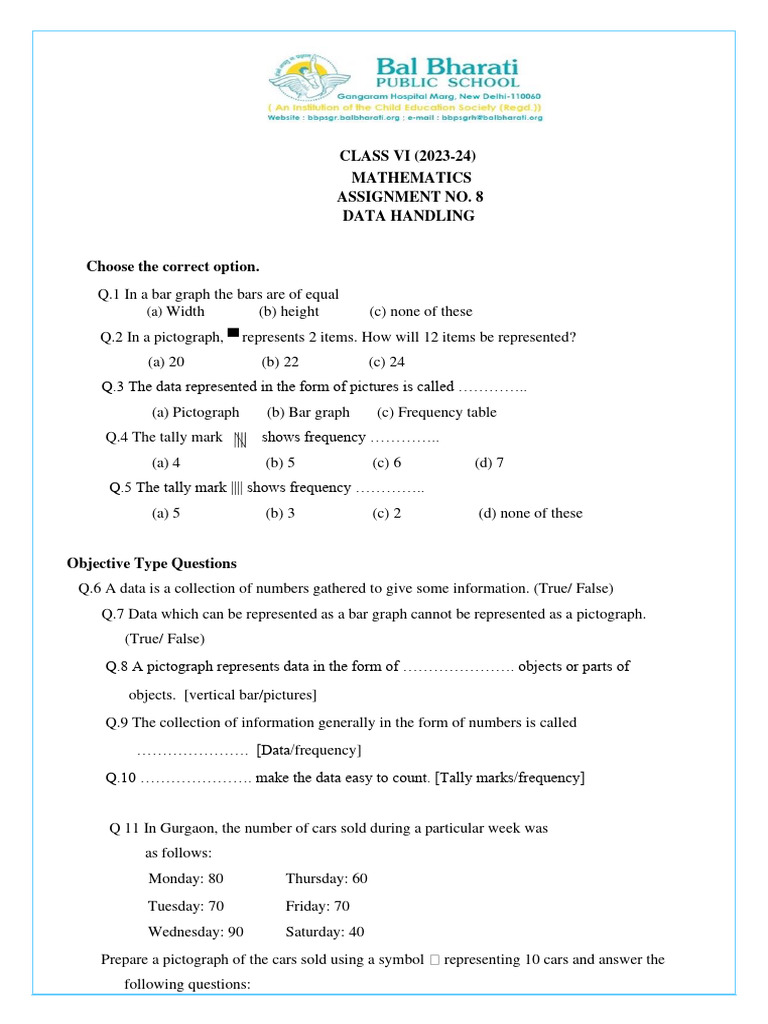 VI Maths 8 Data Handling | PDF | Graph Theory | Theoretical Computer Science