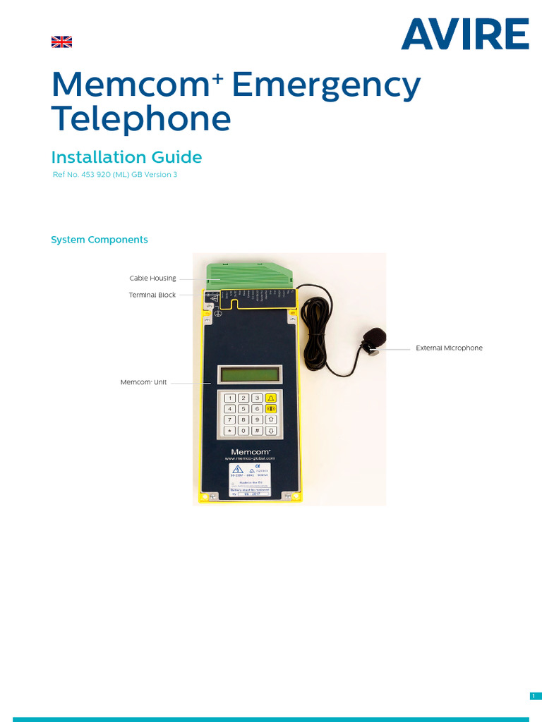 453 920 Memcom Installation Guide V03 GB | PDF | Elevator | Telephone