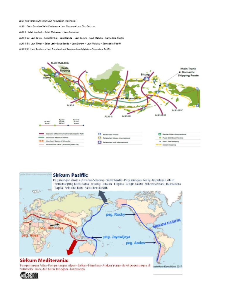 Peta Jalur Pelayaran ALKI Indonesia | PDF