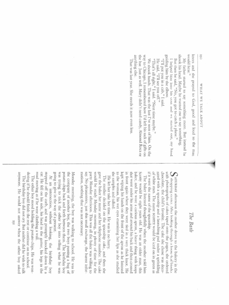 Carver The Bath and A Small Good Thing | PDF