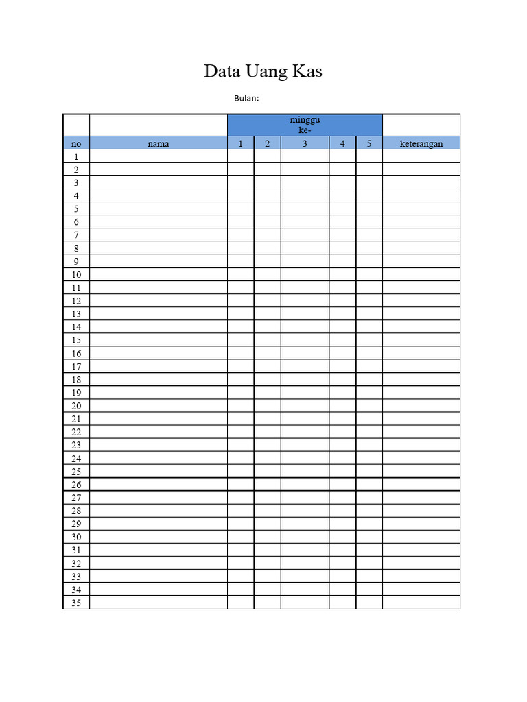 Data Uang Kas PMR | PDF