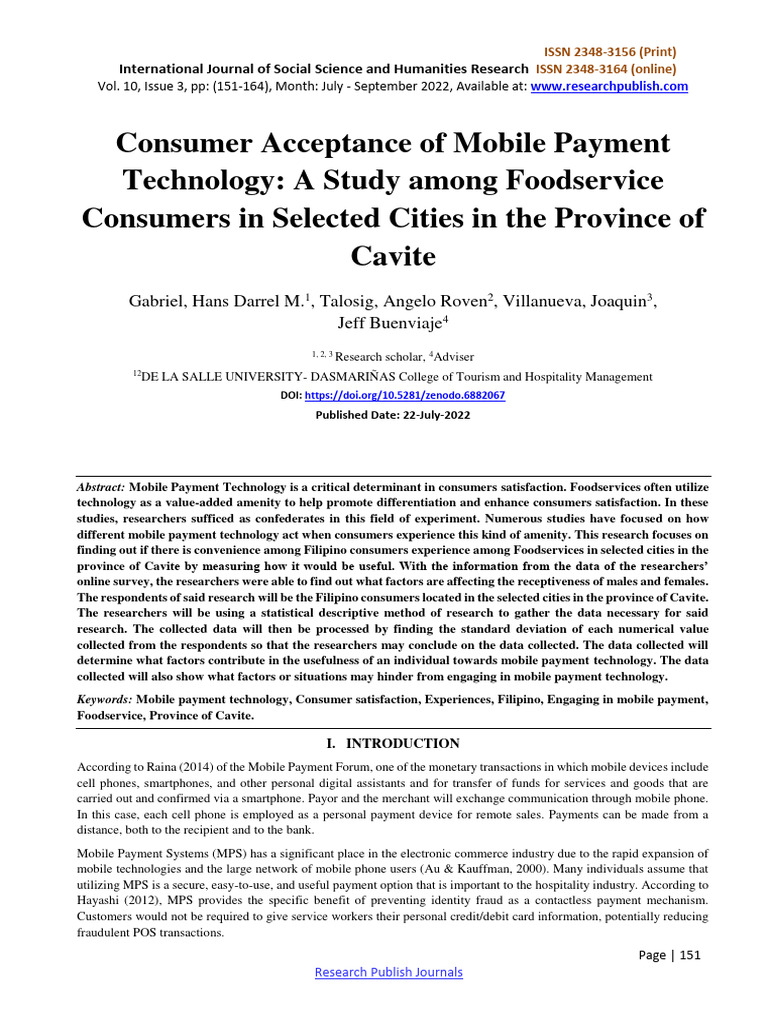 Consumer Acceptance-22072022-3 | PDF | Methodology | Payments