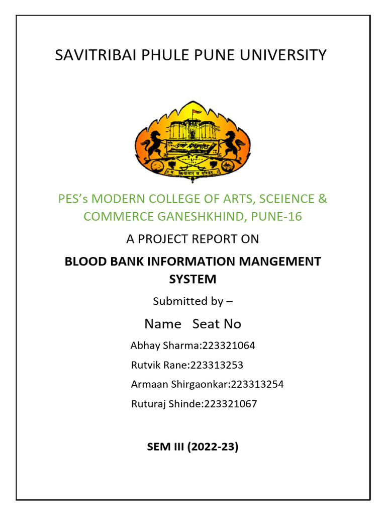 Bloodbankproject 2 | PDF | Blood Donation | Databases
