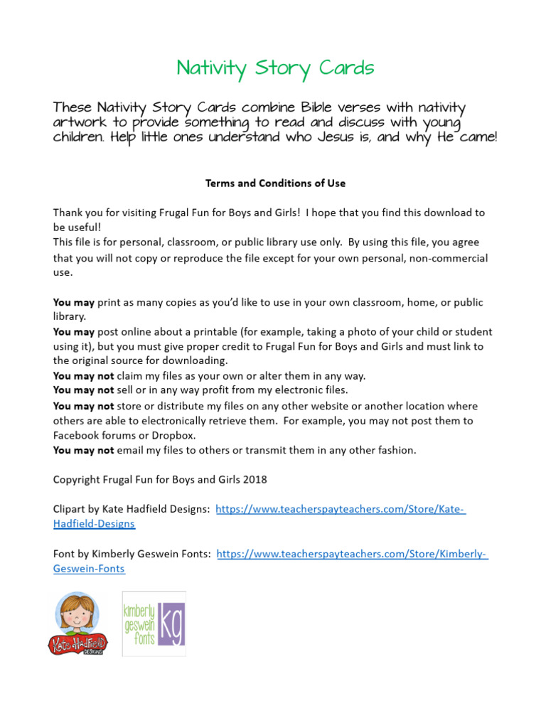 Nativity Story Cards | PDF | Bible Content | Canonical Gospels