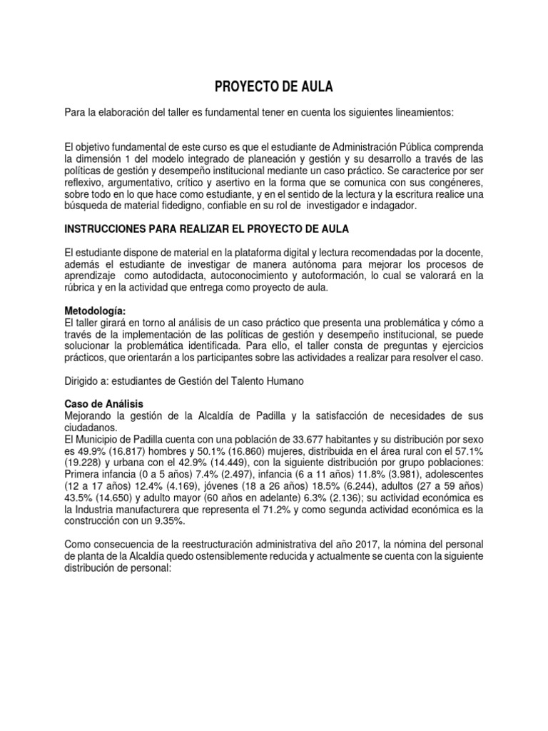 Proyecto de Aula | PDF | Gestión estratégica