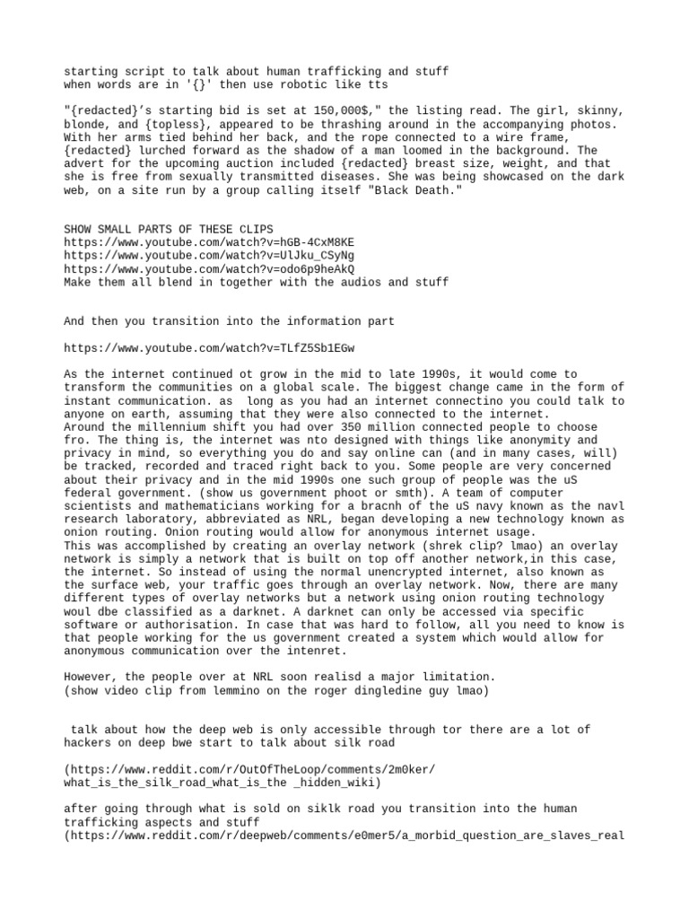 Script For Dark Web Presentation | PDF | World Wide Web | Internet & Web
