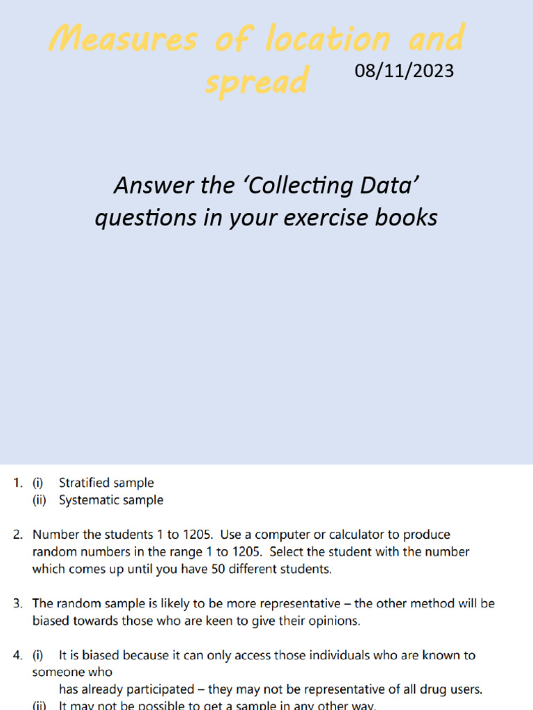 Measures of Location and Spread 1 | PDF | Percentile | Variance