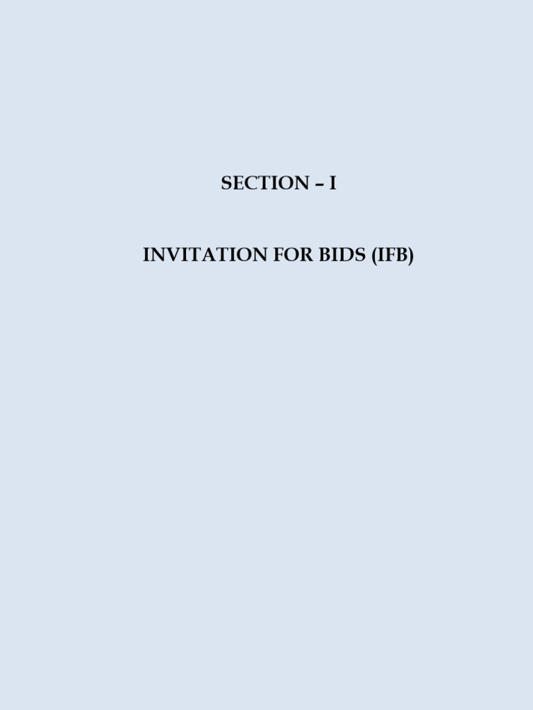 01-Section - I IFB SSTE - Vol-I | PDF | Business