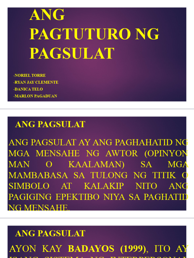 Ang Pagtuturo NG Pagsulat | PDF