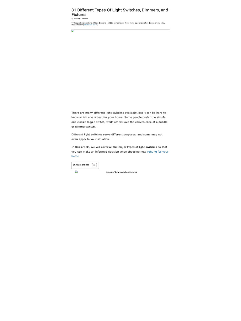 31 Different Types of Light Switches, Dimmers and Fixtures (With ...