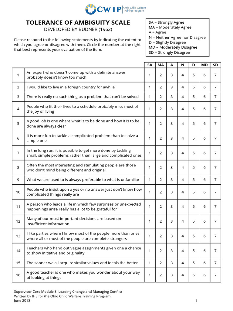QR Code - Tolerance For Ambiguity Quiz | PDF | Psychology | Cognition