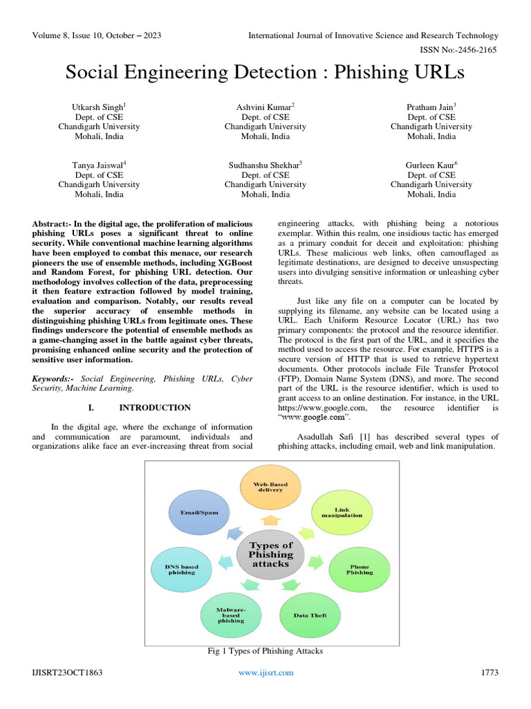 Social Engineering Detection: Phishing URLs | PDF | Phishing | Machine ... Social Engineering Detection: Phishing URLs | PDF | Phishing | Machine ...