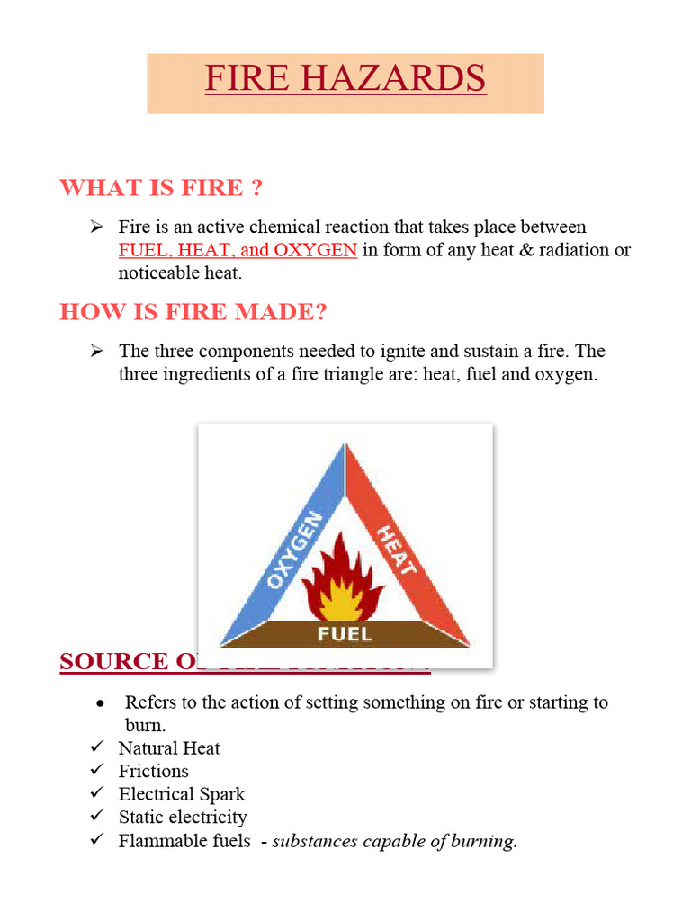 Fire Hazards | PDF | Fires | Energy Technology