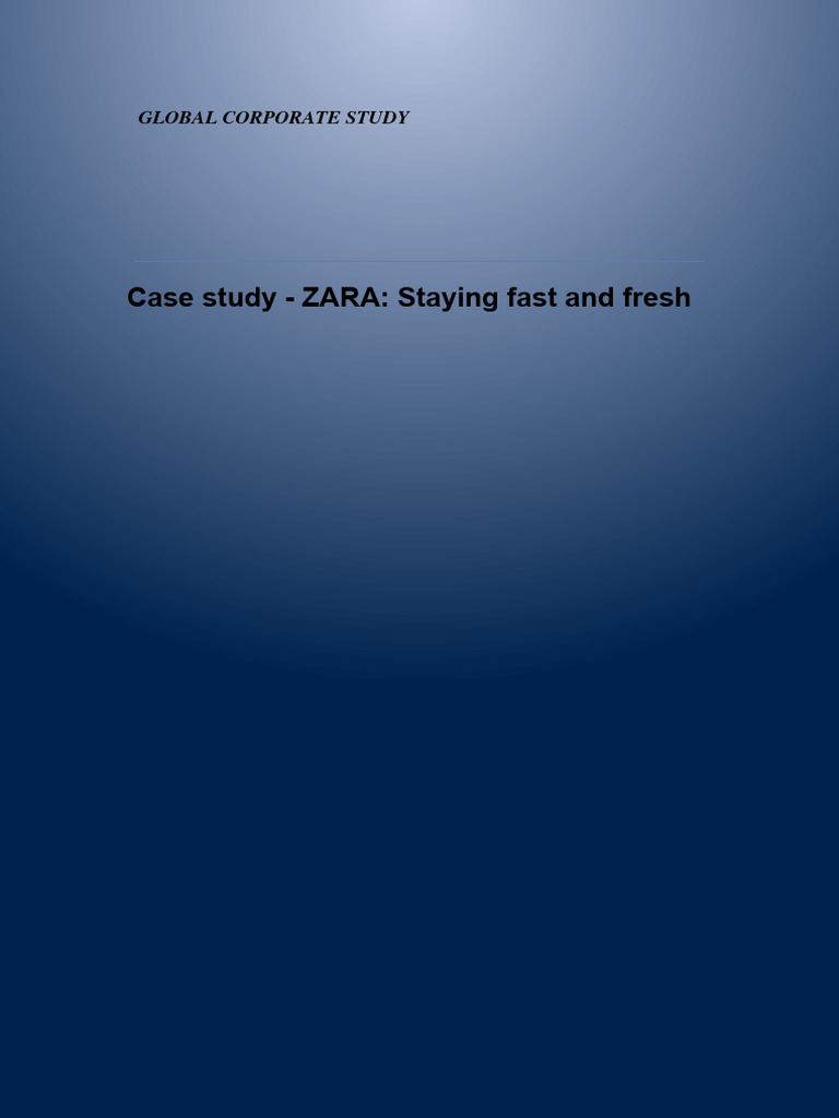 Zara's Case Study | PDF | Retail | Brand