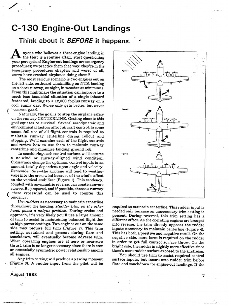 C-130 Engine Out Landings | PDF | Aileron | Flight Control Surfaces