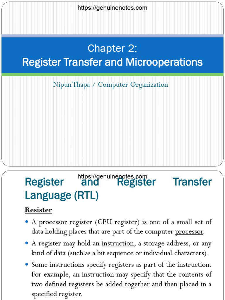 Unit 2 Register Transfer and Microoperations | PDF | Central Processing ...