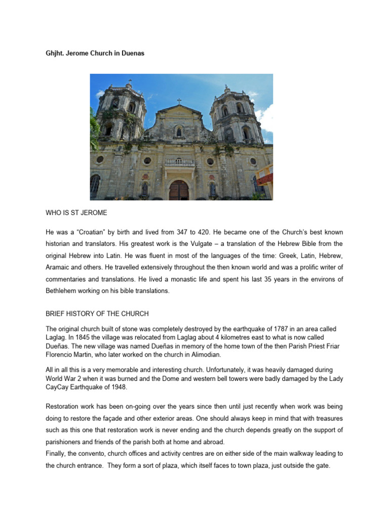 ST Jerome Parish Church in Duenas | PDF | Window | Translations