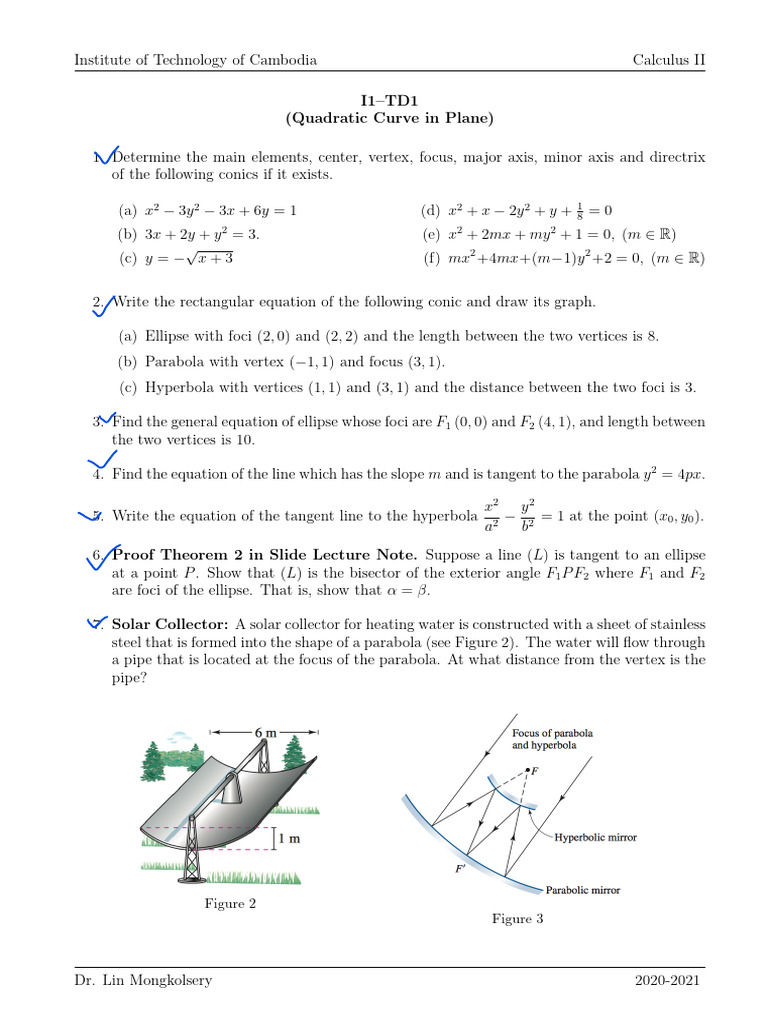 Cal2 TD1 (2020 21) | PDF | Ellipse | Differential Geometry