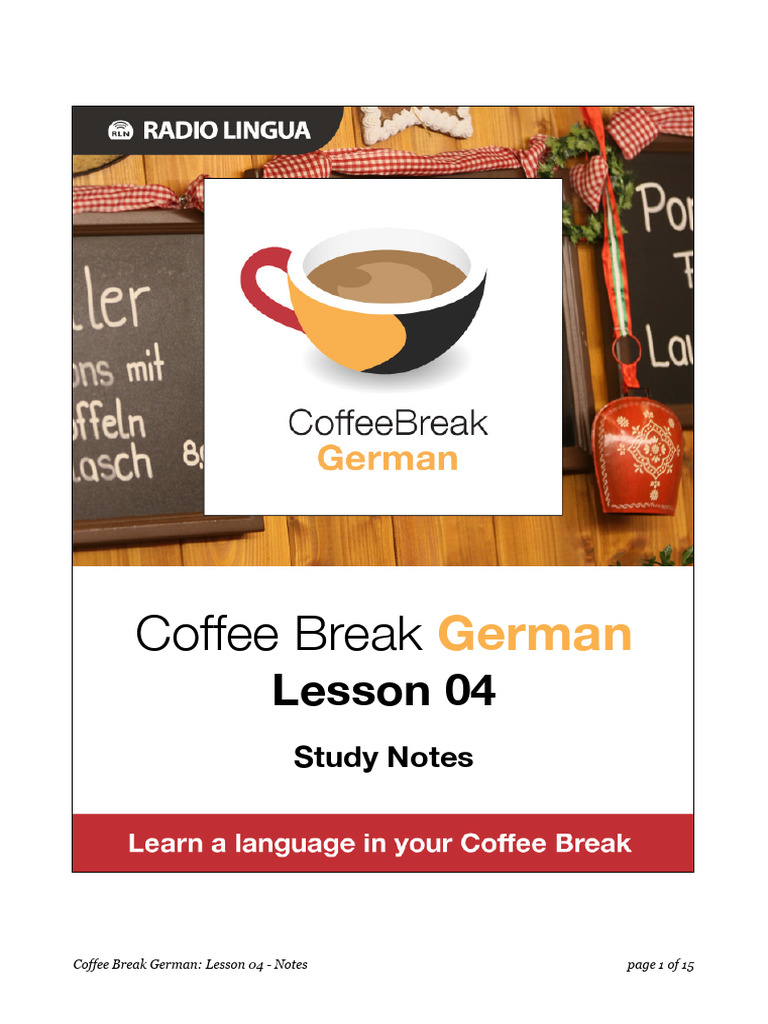 Coffee Break German Lesson 04 | PDF | Verb | Subject (Grammar)