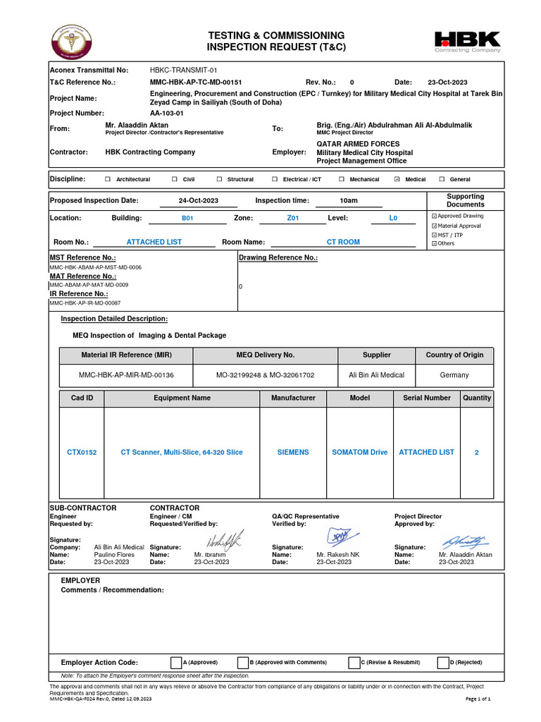MMC HBK AP TC MD 00151 | PDF | Medical Device | Engineering
