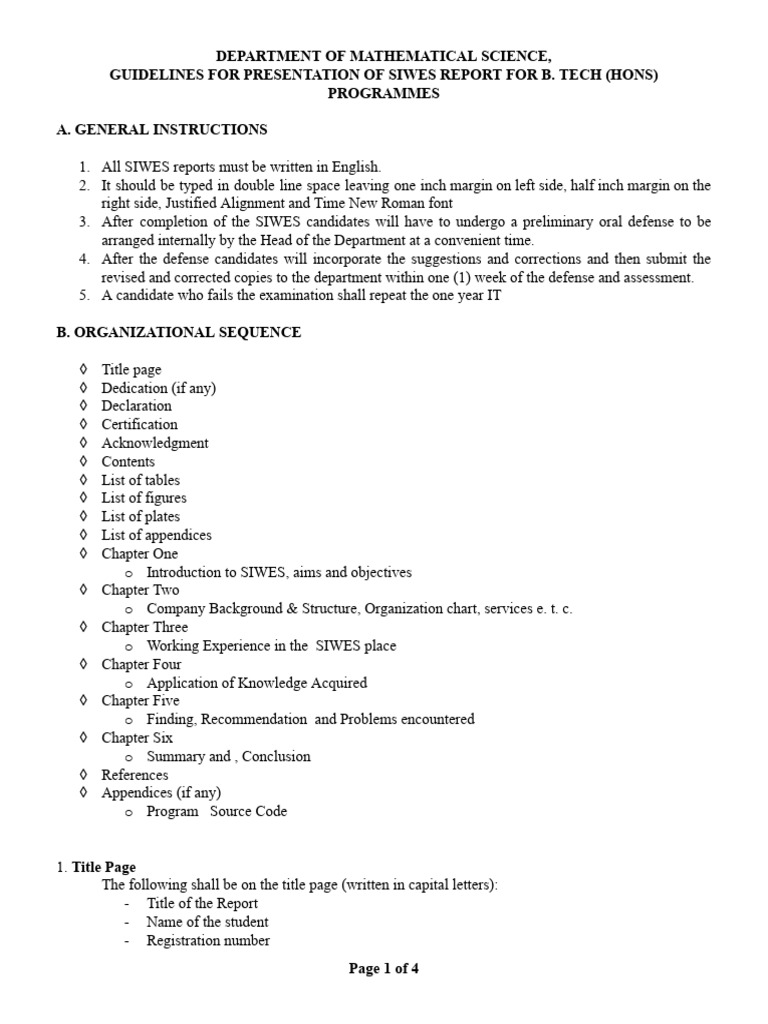 Guidelines For Presentation of Siwes Reports ATBU | PDF | Knowledge
