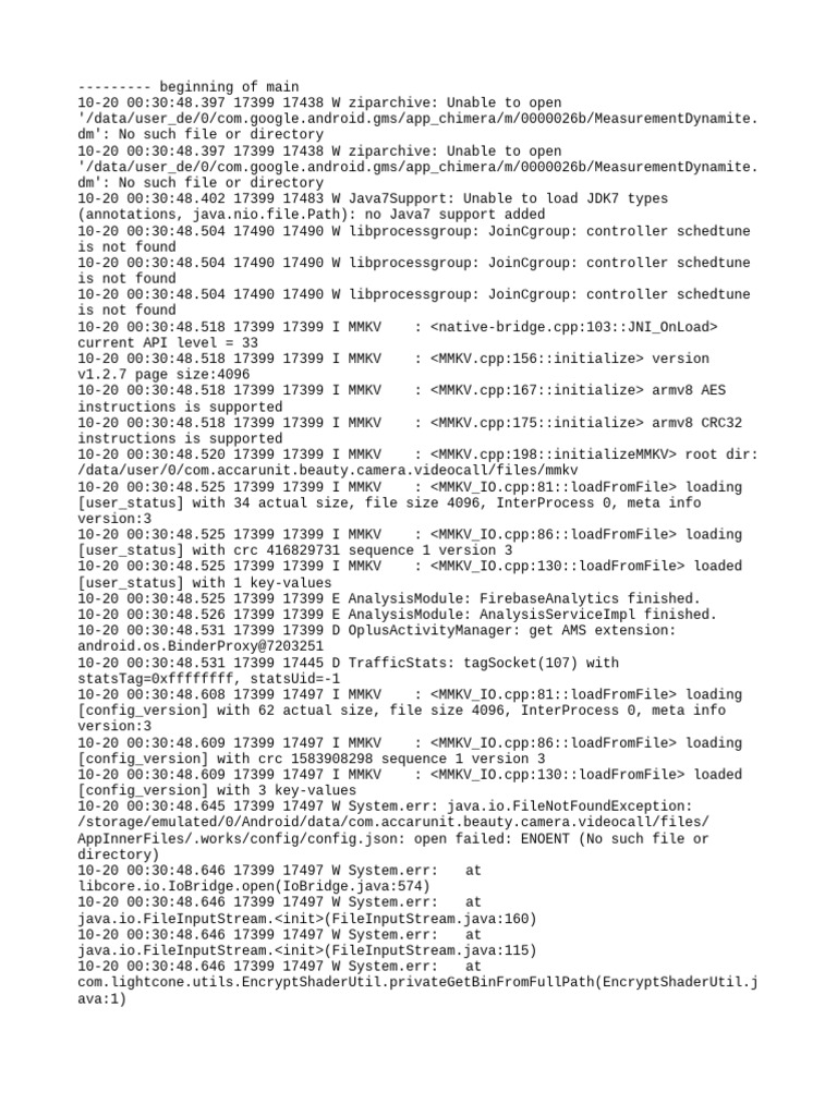 Com - Accarunit.beauty - Camera.videocall Logcat | PDF | Java (Programming Language) | Operating ...