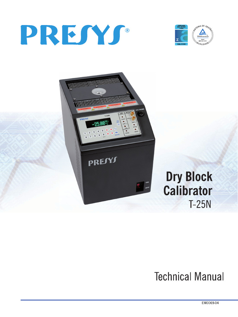 Presys T 25N User Manual | PDF | Thermocouple | Calibration
