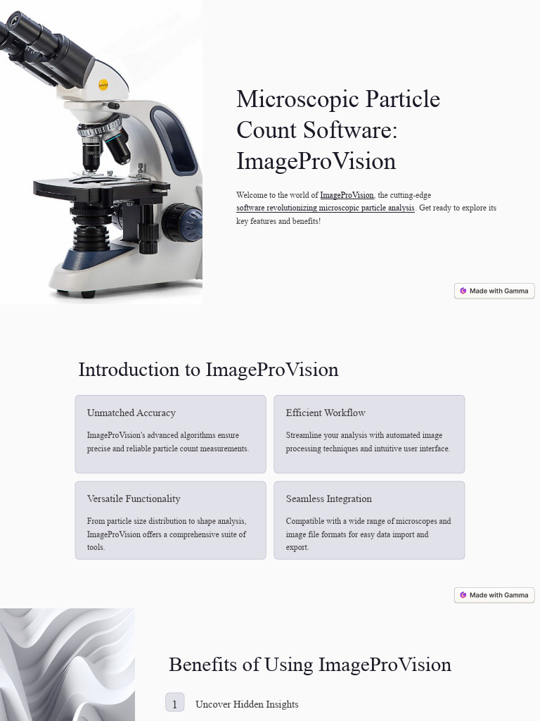 Microscopic Particle Count Software ImageProVision | PDF | Automation ...