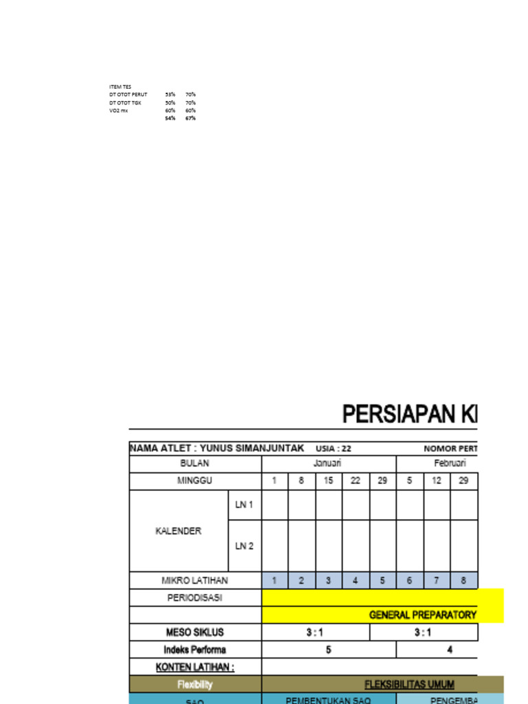 Contoh Program Latihan Tahunan 1 SUCI | PDF