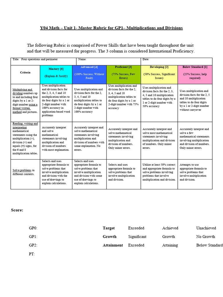 3 GP1 Y04 U1 | PDF | Multiplication | Mathematics