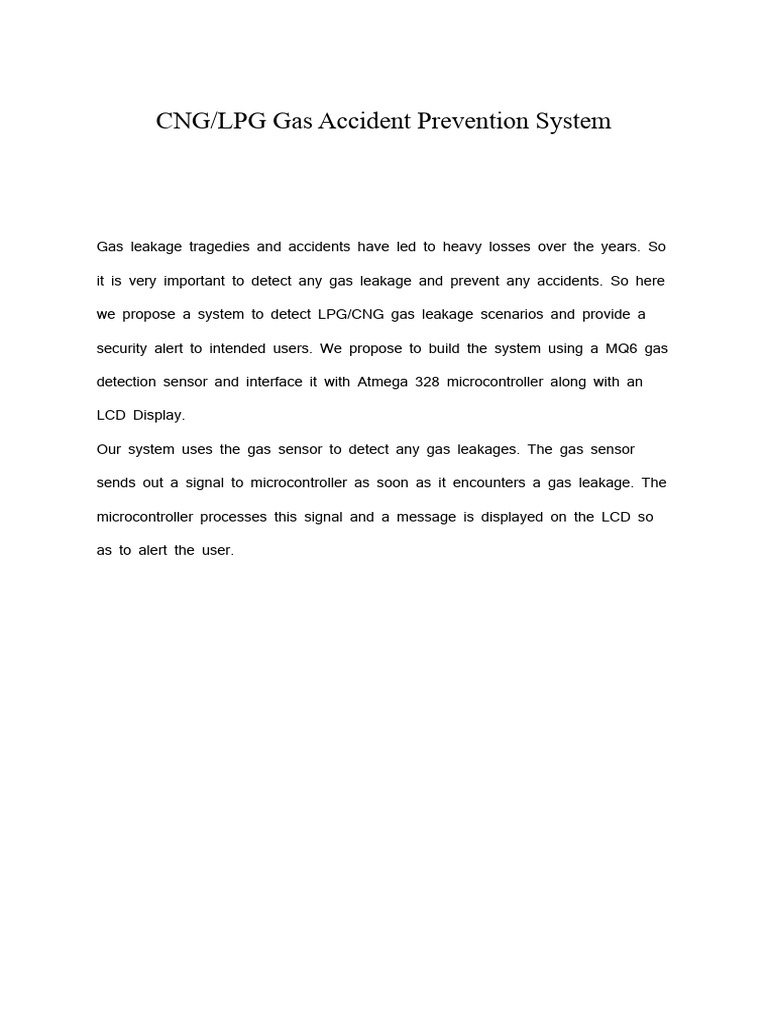CNG/LPG Gas Accident Prevention System | PDF