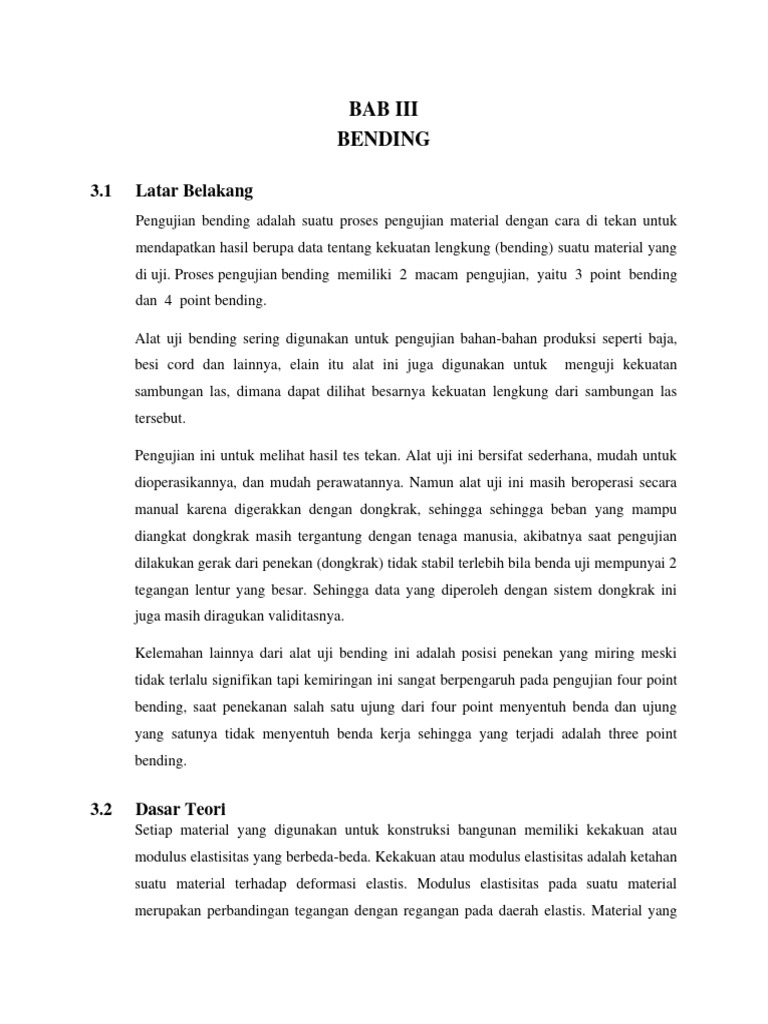 Uji Bending Material Kayu | PDF