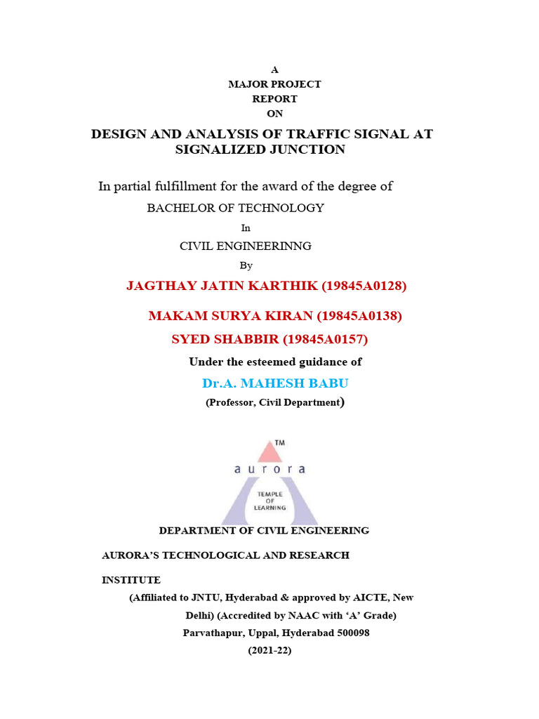 Traffic Signal by Webster Method | PDF | Traffic | Workweek And Weekend