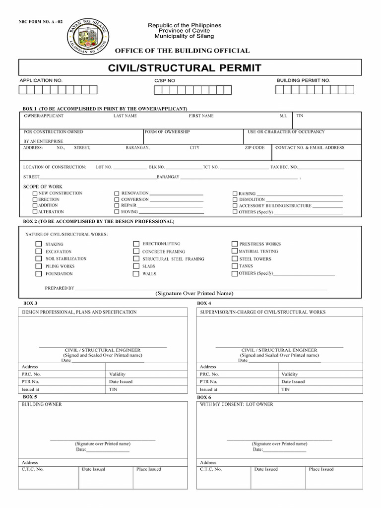 Civil-Structural Permit (Front and Back - 2 PCS) | PDF