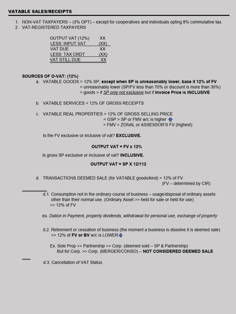 Vatable Sales | PDF