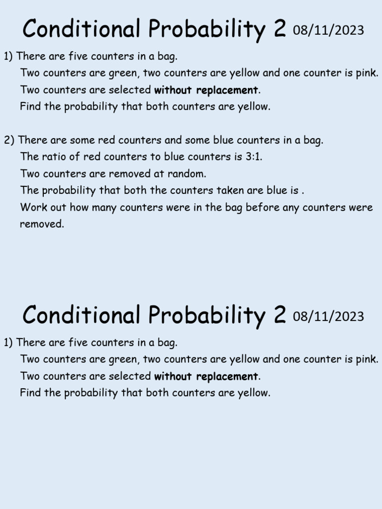 Conditional Probability 2 | PDF | Mathematical Concepts | Mathematics