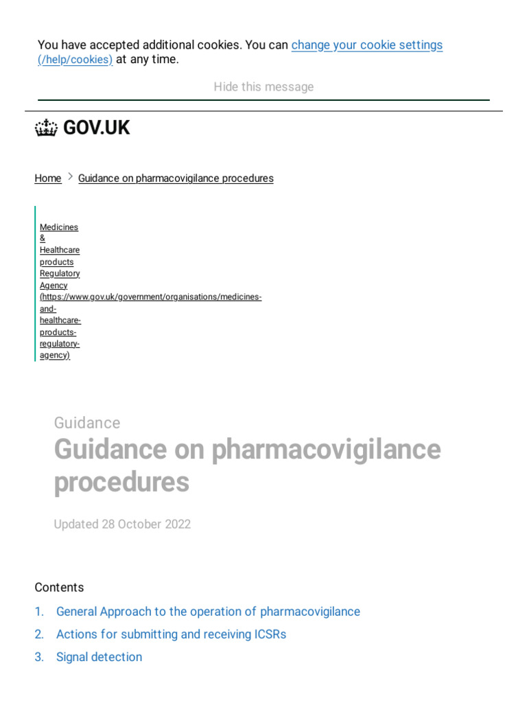 UK MHRA Guidance On Pharmacovigilance | PDF | Pharmacovigilance | Risk