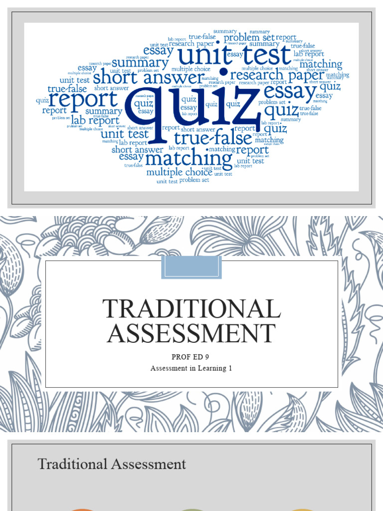 Traditional Assessment | PDF | Educational Assessment | Standardized Tests