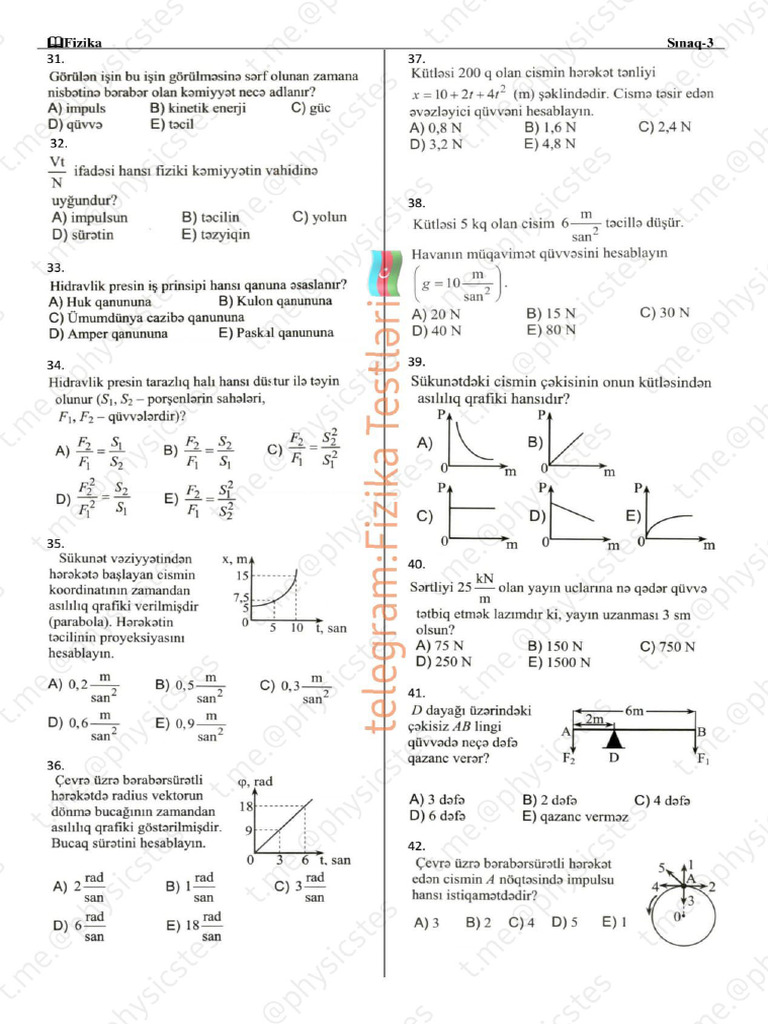 Fizika Sinaq - ms3 1 | PDF