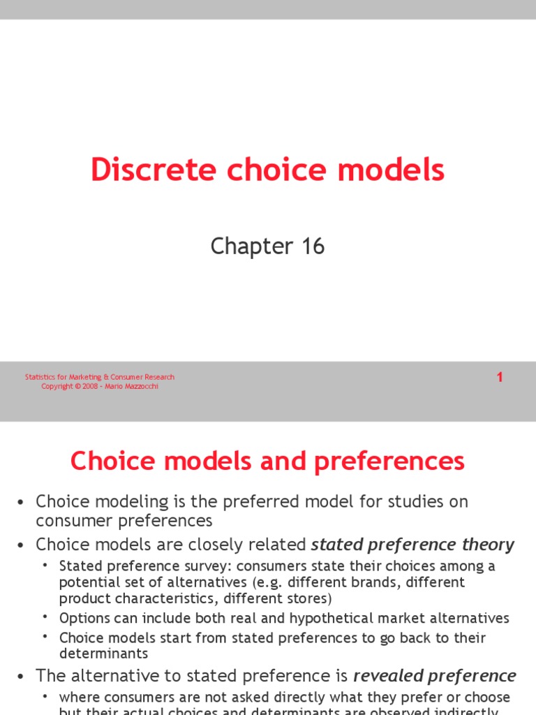 Discrete Choice Models: Statistics For Marketing & Consumer Research | PDF | Logistic Regression ...