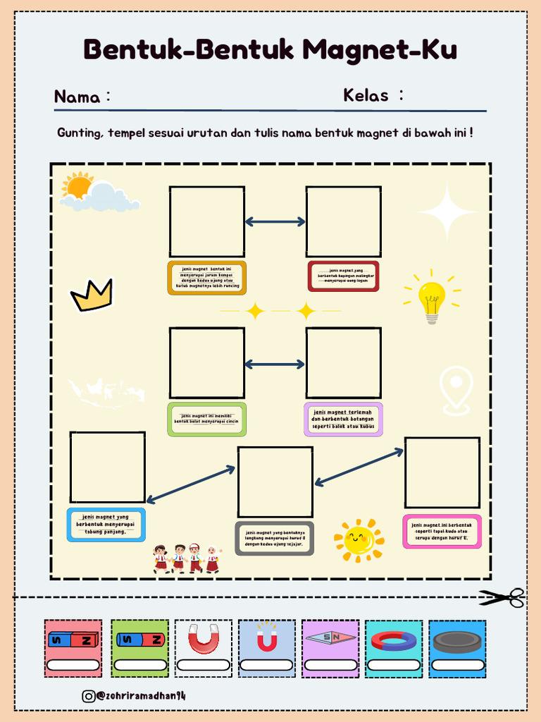 LKPD Make A Match (Bentuk-Bentuk Magnet) | PDF